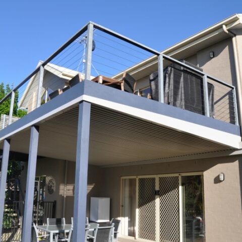 Torquay Pergola Ceiling clad in Colorbond DUNE - True Blue Roofing