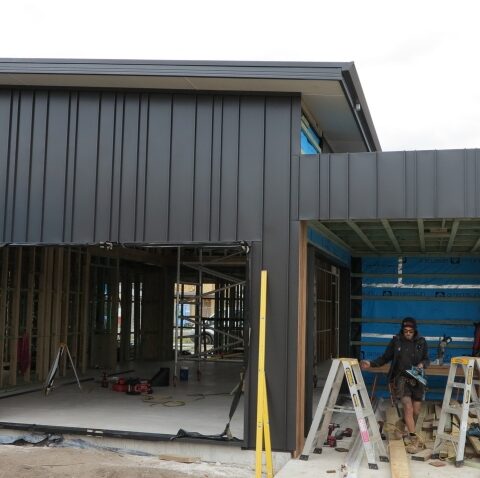Colorbond Monument Standing Seam Wall Cladding Torquay - True Blue Roofing