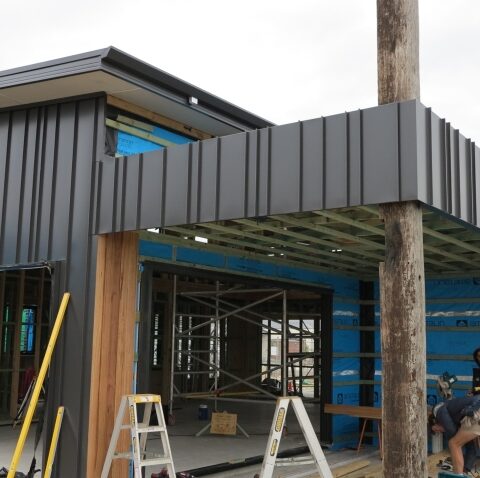 Colorbond Monument Standing Seam Wall Cladding Torquay - True Blue Roofing